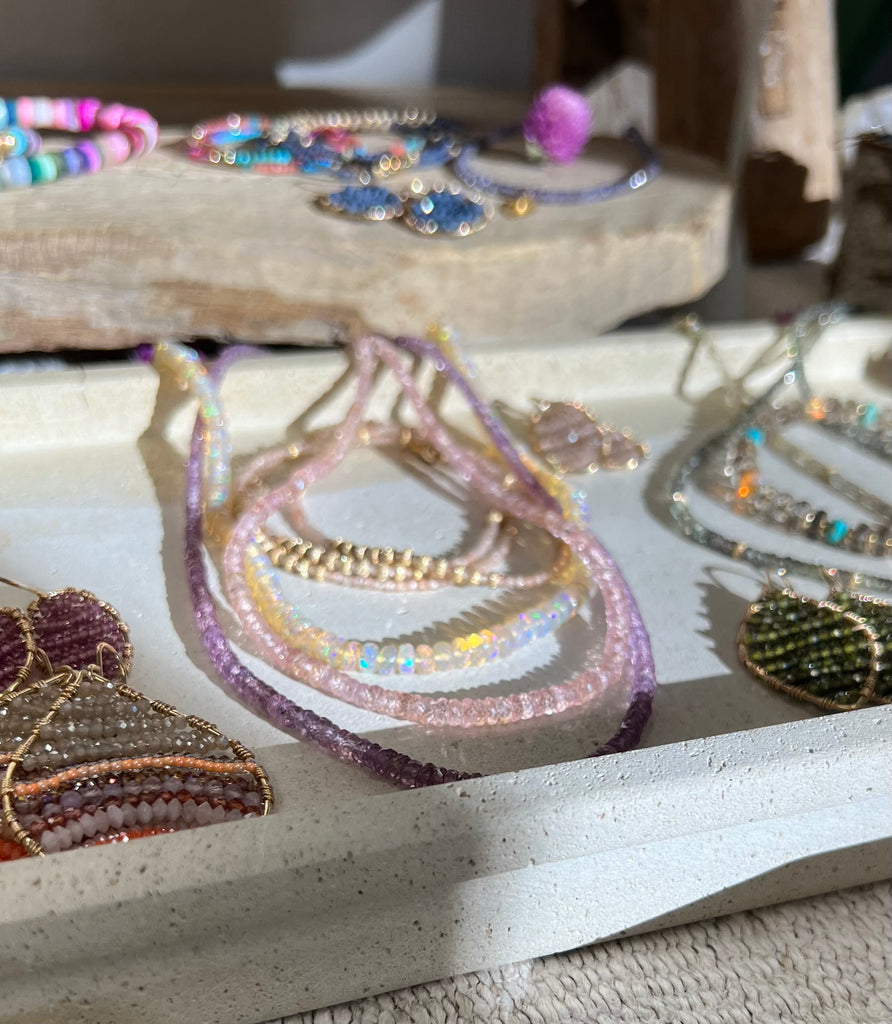 Peach Sapphire Chain Necklace - 16" – Caitlin Greene Jewelry